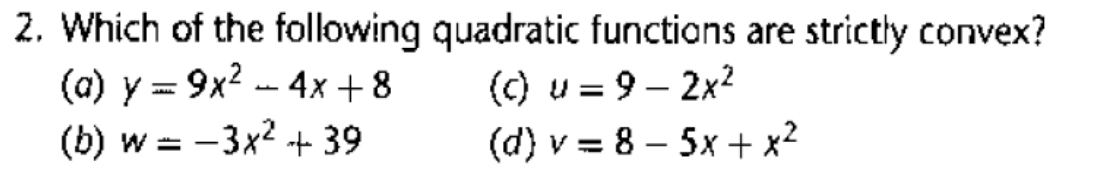 Solved 2. Which of the following quadratic functions are | Chegg.com