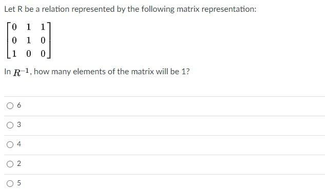 Solved Let R be a relation represented by the following | Chegg.com