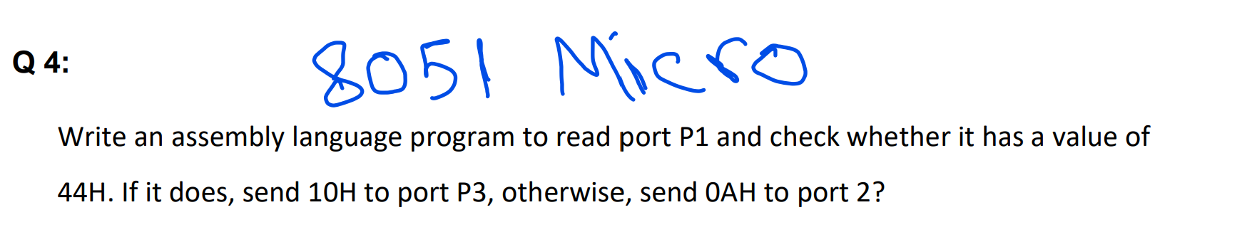 Solved 24: 8051 Nin 50 Write an assembly language program to | Chegg.com