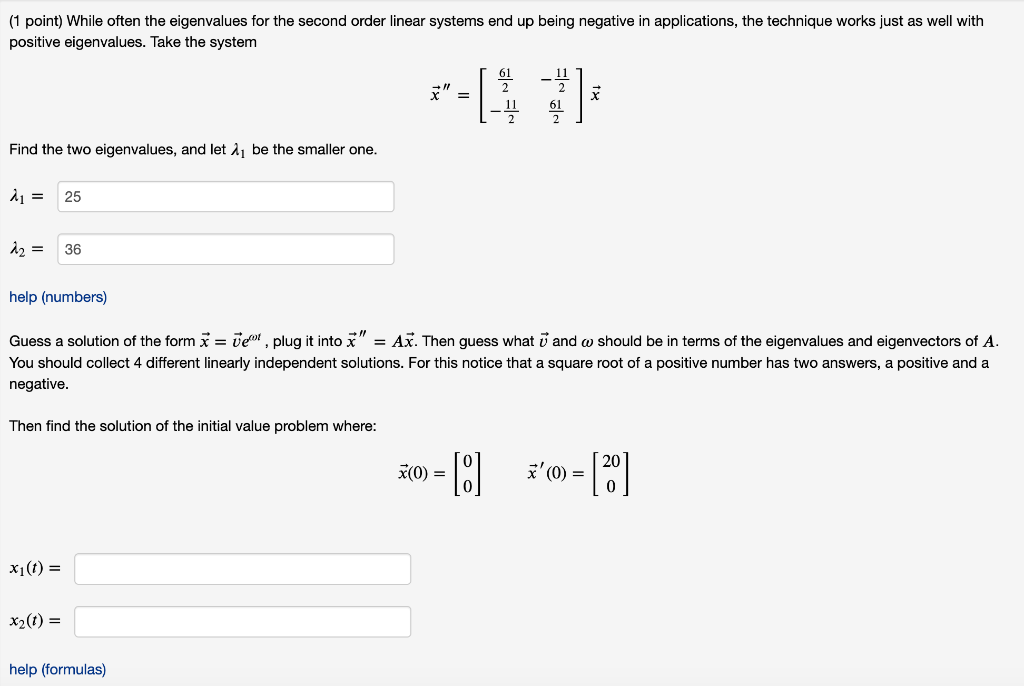 Solved While often the eigenvalues for the second order | Chegg.com