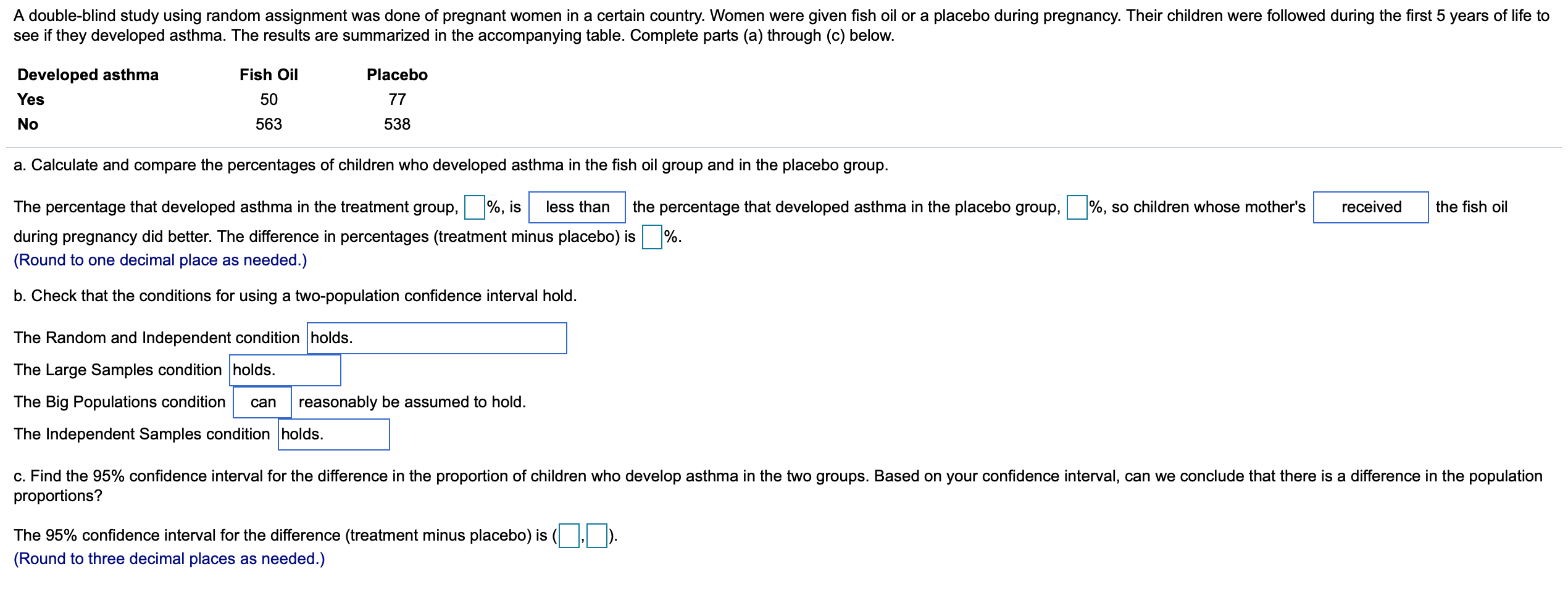 Solved A double-blind study using random assignment was done | Chegg.com