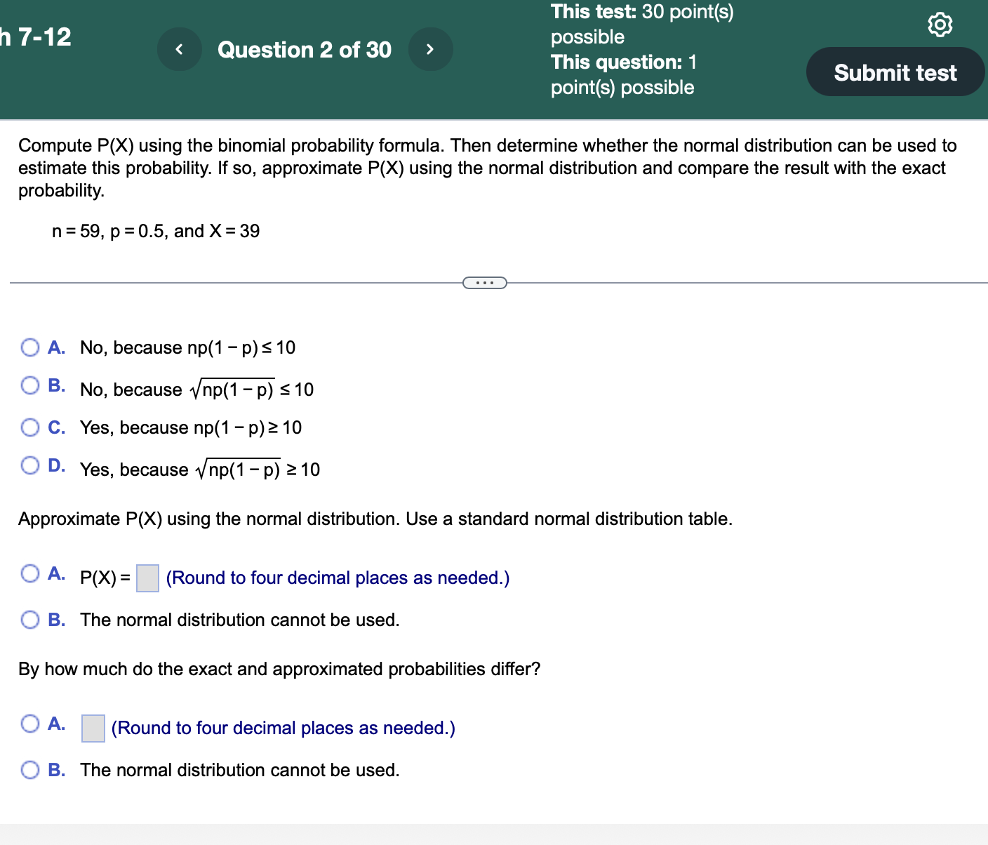 Solved Compute P(X) using the binomial probability formula. | Chegg.com
