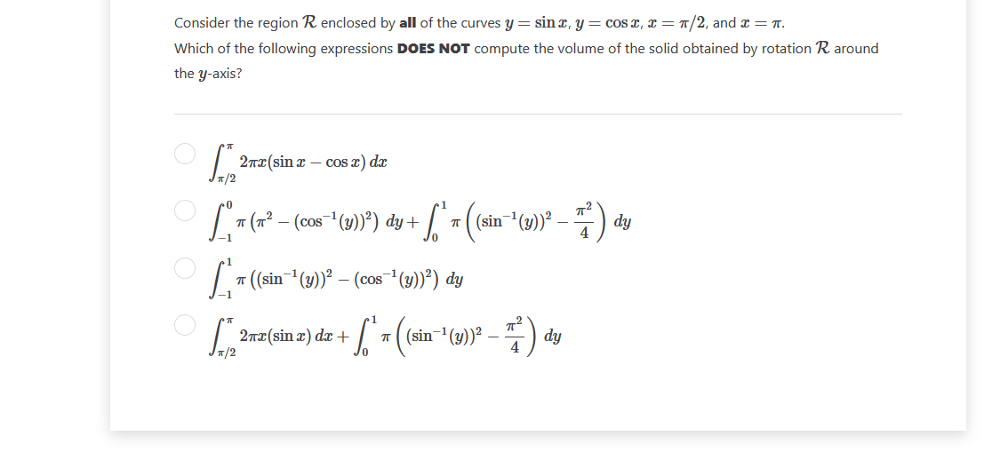 Solved Consider the region R enclosed by all of the curves | Chegg.com