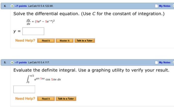 Solved 4. ㅢ1 points LarCalc105.4.122Ml. МУ Notes Solve the | Chegg.com