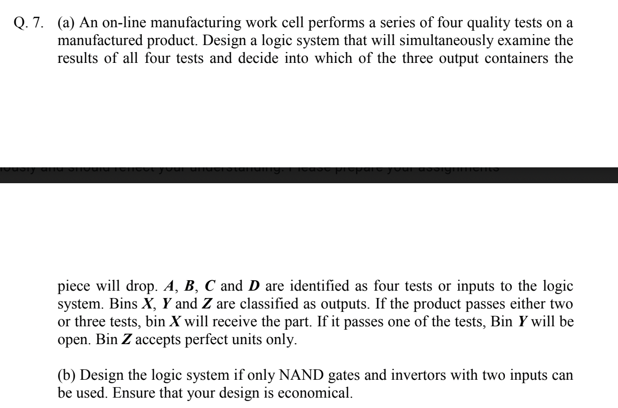7. (a) An on-line manufacturing work cell performs a | Chegg.com