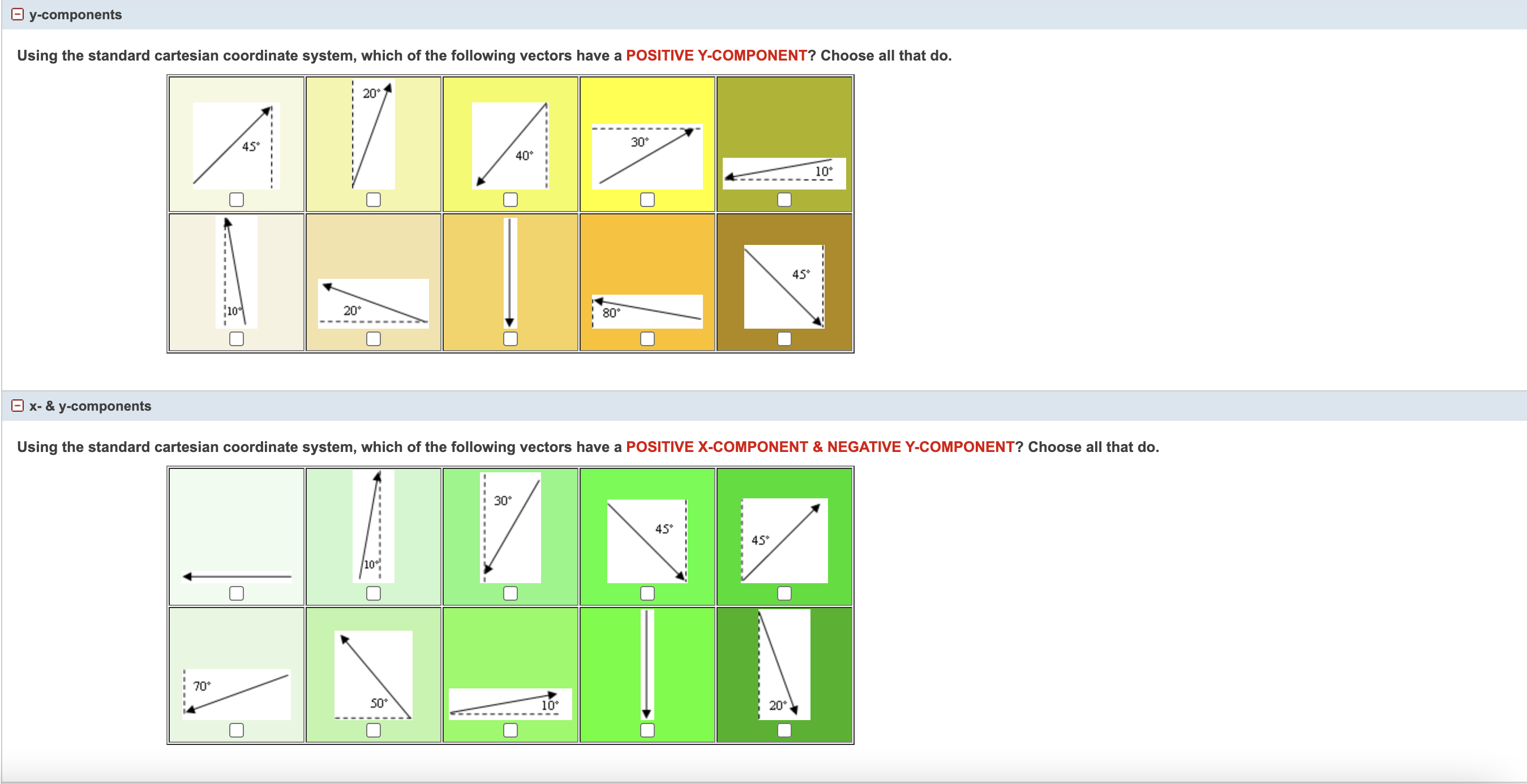 Solved \r\nUsing the standard cartesian coordinate system, | Chegg.com