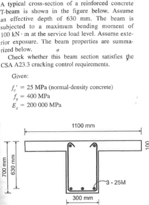 Solved A typical cross-section of a reinforced concrete | Chegg.com