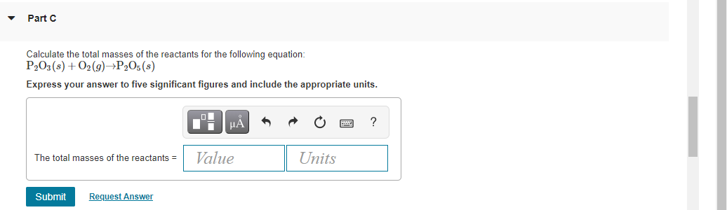 Solved Part A Calculate the total masses of the reactants | Chegg.com