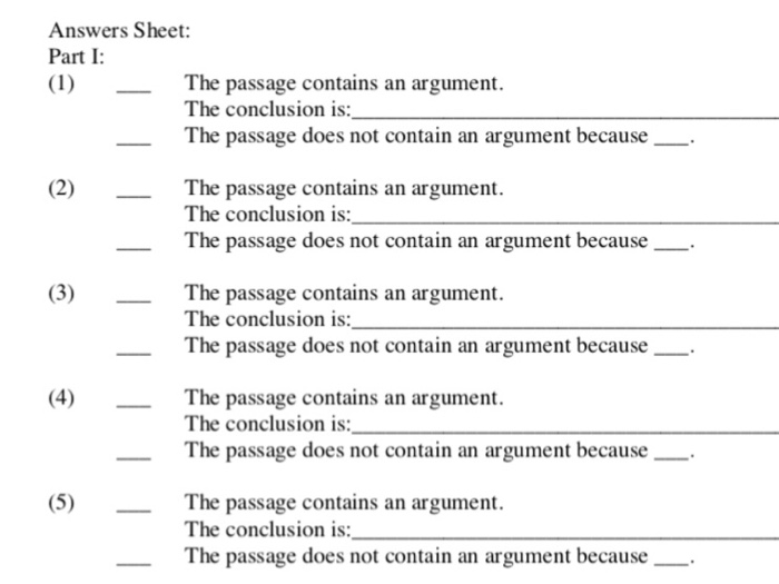 Solved PART I (Arguments and Nonarguments) (4pts. ea. x | Chegg.com Solved PART I (Arguments and Nonarguments) (4pts. ea. x | Chegg.com