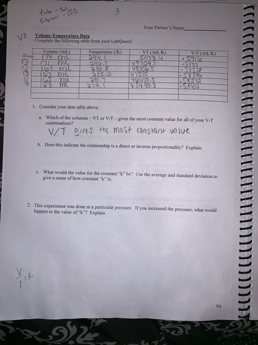 Solved Exploring the Properties of Gases atory Record | Chegg.com