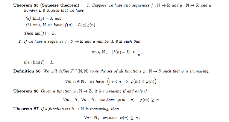 Solved Theorem 85 (Squeeze theorem) 1. Suppose we have two | Chegg.com