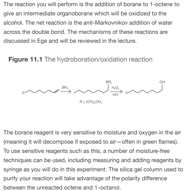 Solved 1. Draw the reaction mechanism for the hydroboration | Chegg.com