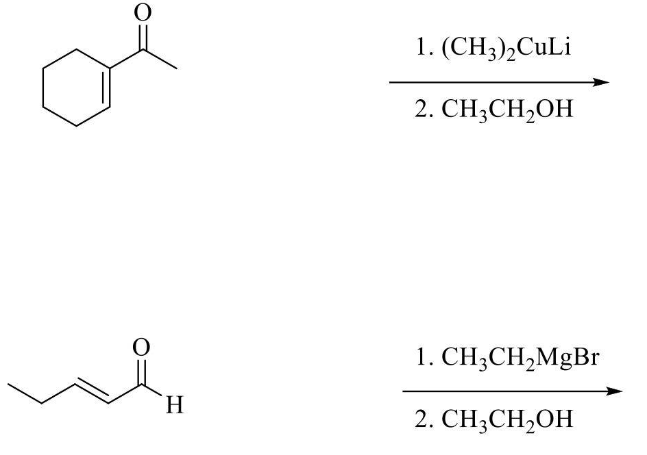 Solved O 1. (CH3)2Culi 2. CH3CH2OH O 1. CH3CH MgBr H 2. | Chegg.com
