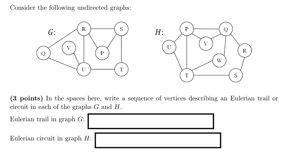 Solved Consider the following undirected graphs: (3 points) | Chegg.com