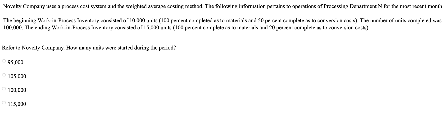 Solved Novelty Company uses a process cost system and the | Chegg.com
