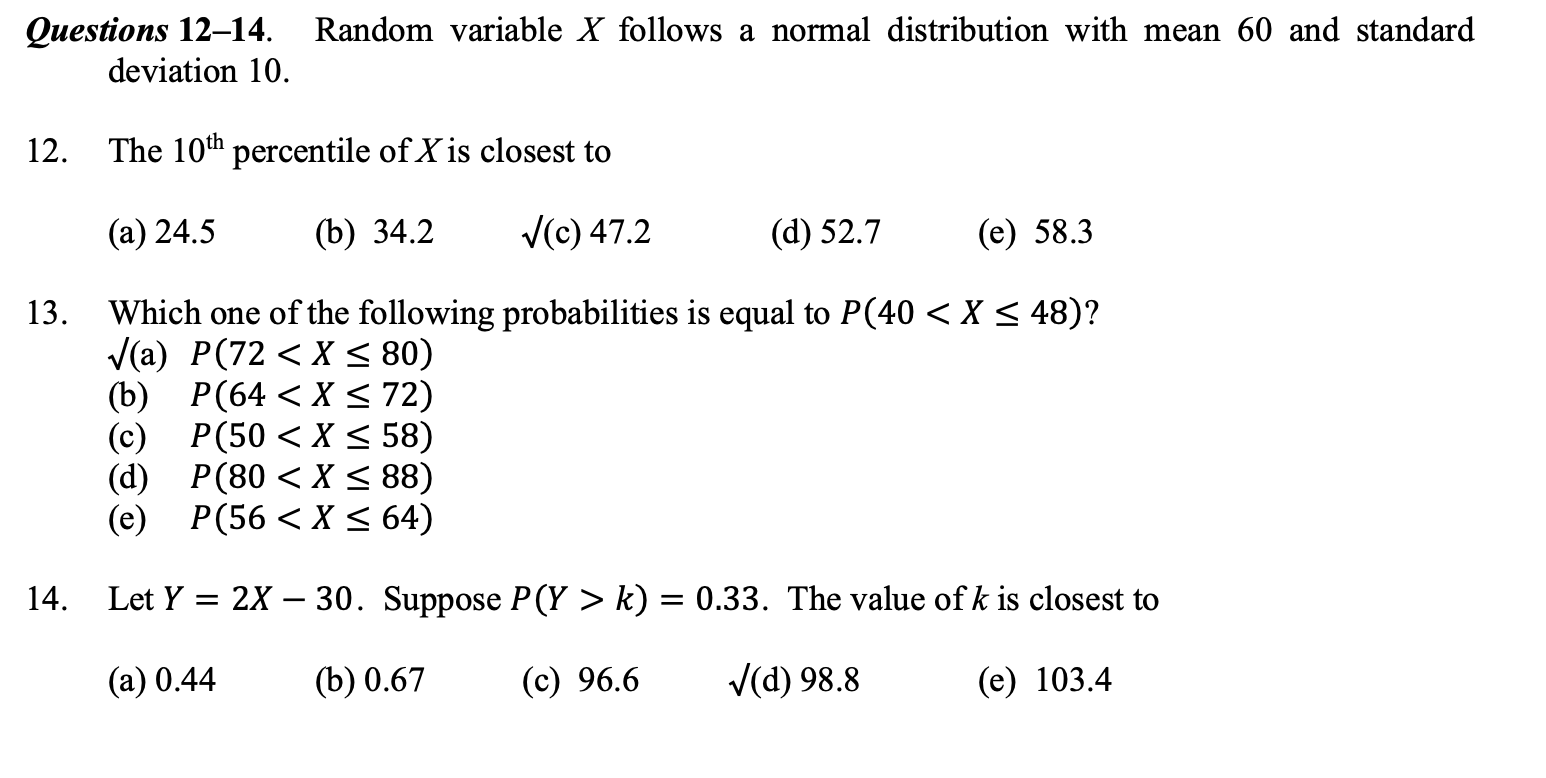 Solved Random Variable X Follows A Normal Distribution With
