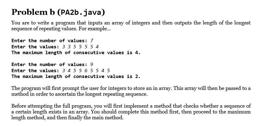 Solved STARTER CODE: public class PA2b { /** | Chegg.com