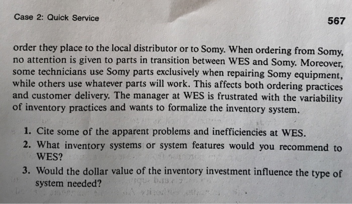 Solved CASE 1: POOR RECEPTION Warwick Electronic Services | Chegg.com