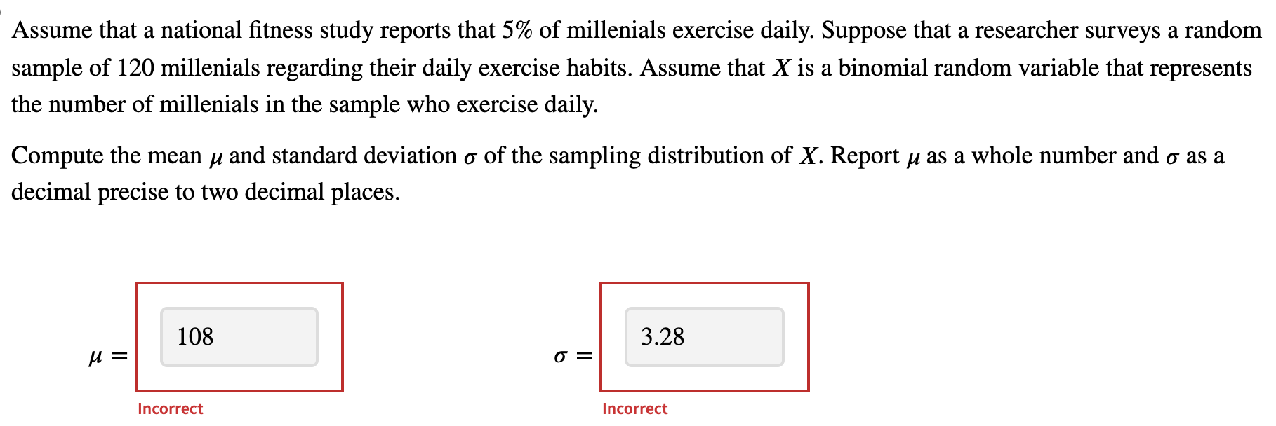 Solved Assume that a national fitness study reports that 5% | Chegg.com