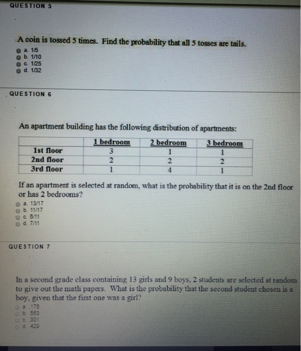 Solved A coin is tossed 5 times. Find the probability that | Chegg.com