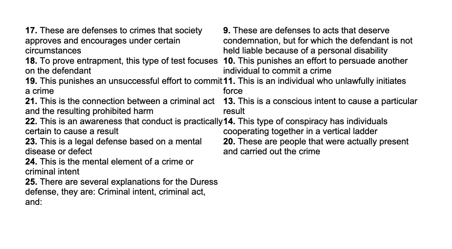 Across Down 3. This punishes an agreement to commit a | Chegg.com