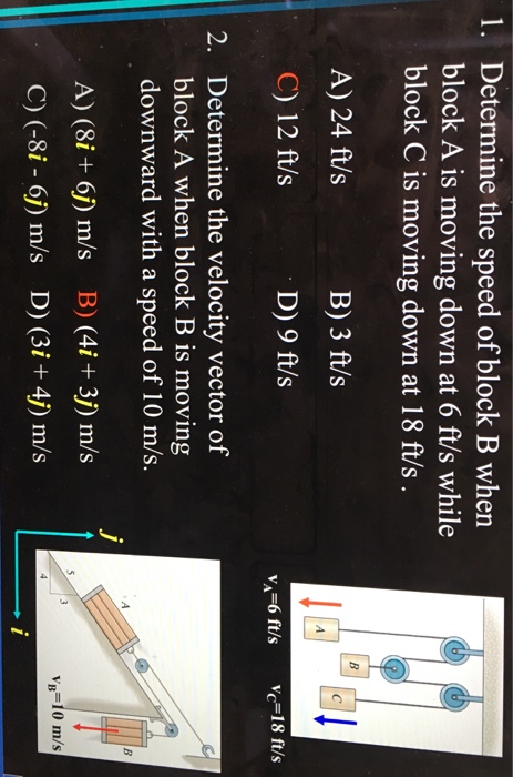 Solved Determine the speed of block B when block A is moving | Chegg.com