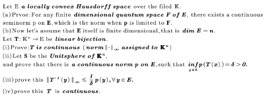 Solved Let E a locally convex Hausdorff space over the filed | Chegg.com