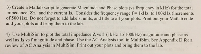 Solved 3) Create a Matlab script to generate Magnitude and | Chegg.com