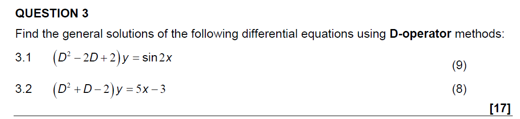 Solved Find the general solutions of the following | Chegg.com