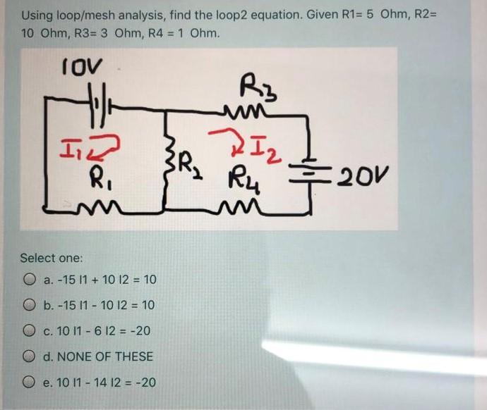 Solved Using loop/mesh analysis, find the loop2 equation. | Chegg.com