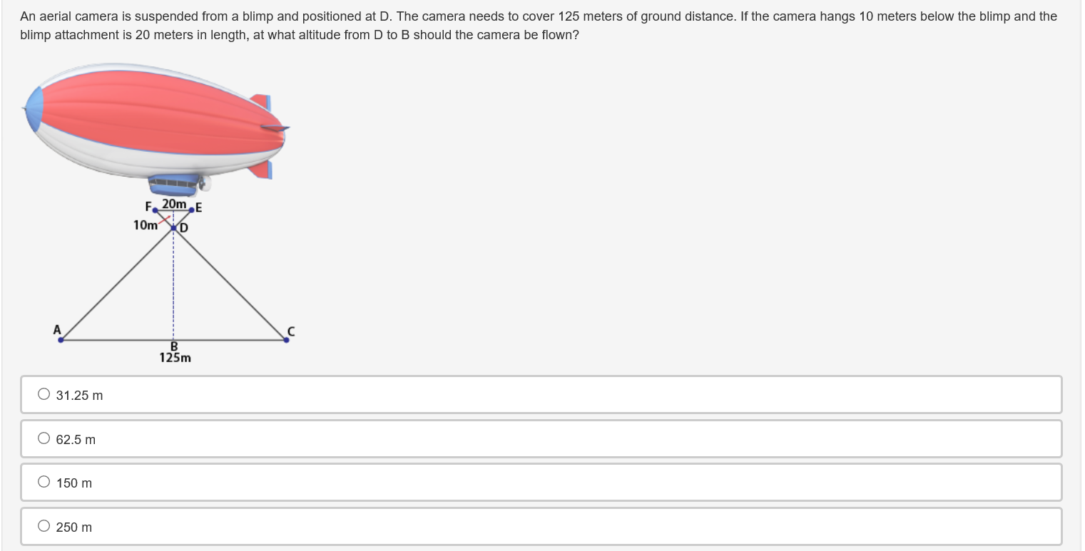 Solved An aerial camera is suspended from a blimp and | Chegg.com