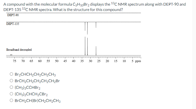 Solved A compound with the molecular formula C5H10Br2 | Chegg.com