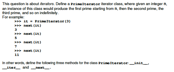 Solved This question is about iterators. Define a | Chegg.com