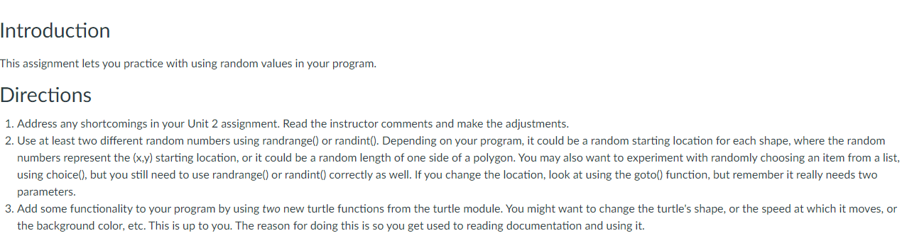 Solved Introduction This Assignment Lets You Practice With Chegg