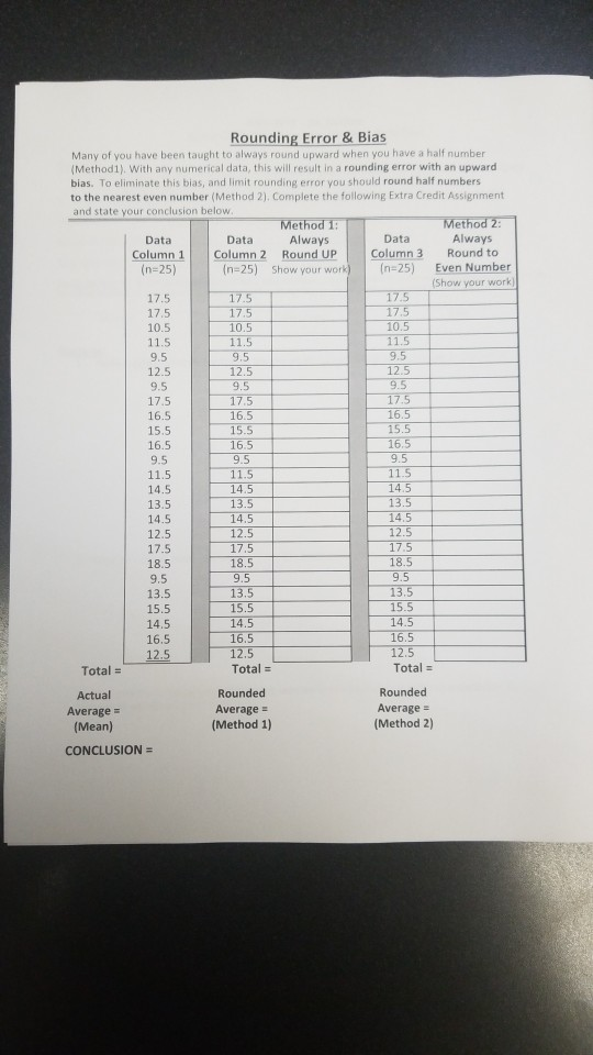 Solved 12.5 Rounding Error & Bias Many of you have been | Chegg.com