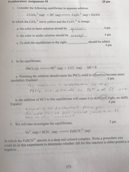 Solved Prelaboratory Assignment 18 25 pts 1. Consider the | Chegg.com