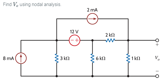 Solved Find Vo using nodal analysis. | Chegg.com