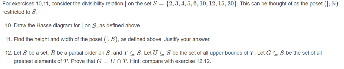 Solved For exercises 10,11, consider the divisibility | Chegg.com