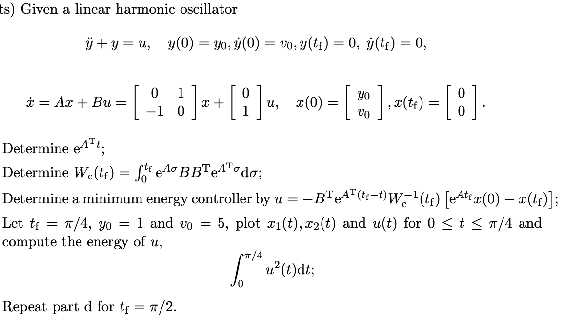 Solved s) Given a linear harmonic oscillator | Chegg.com