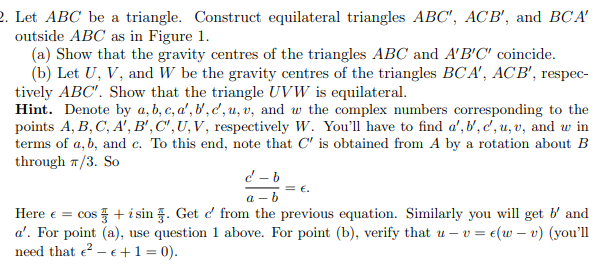 2. Let ABC be a triangle. Construct equilateral | Chegg.com