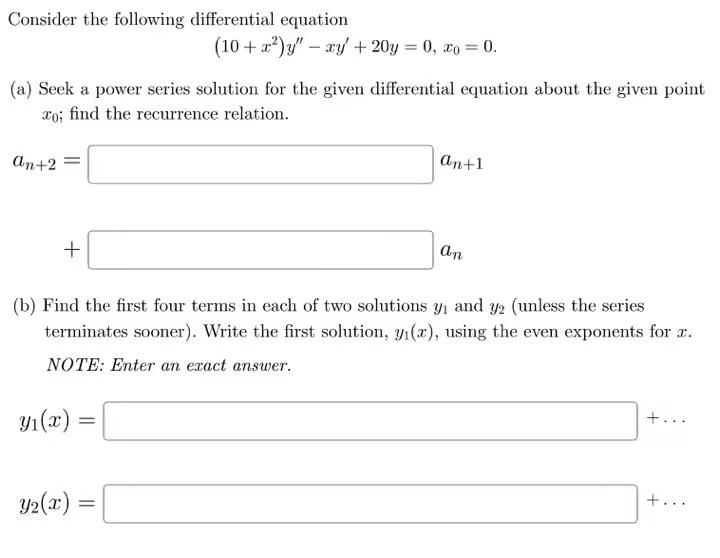 Solved Consider the following differential equation (10+ | Chegg.com