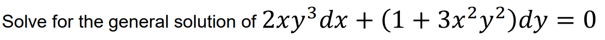 Solved OBTAIN THE SOLUTION BY USING EXACT EQUATION. SOLVE IN | Chegg.com