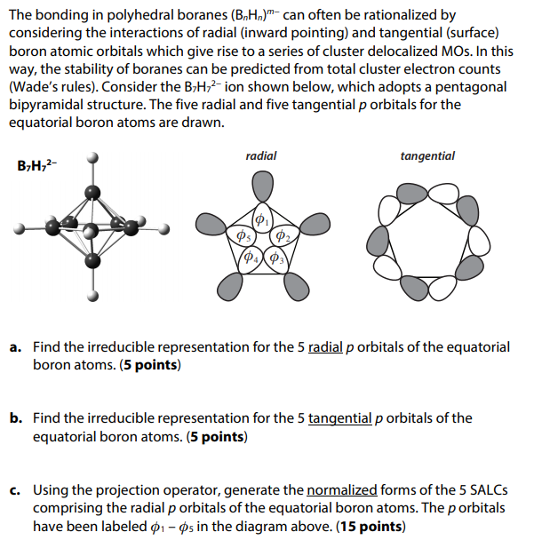 The bonding in polyhedral boranes (B.H.)“- can often | Chegg.com