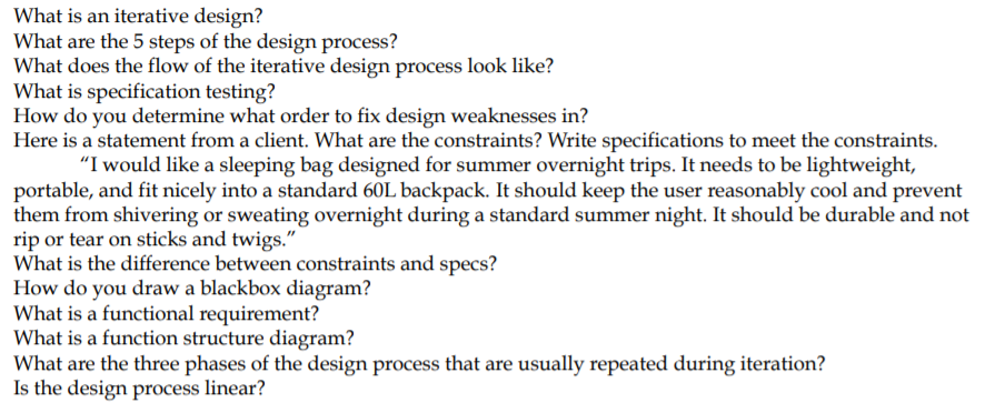 Solved What is an iterative design? What are the 5 steps of | Chegg.com