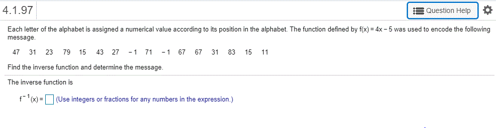 Solved 4.1.97 Question Help Each letter of the alphabet is | Chegg.com