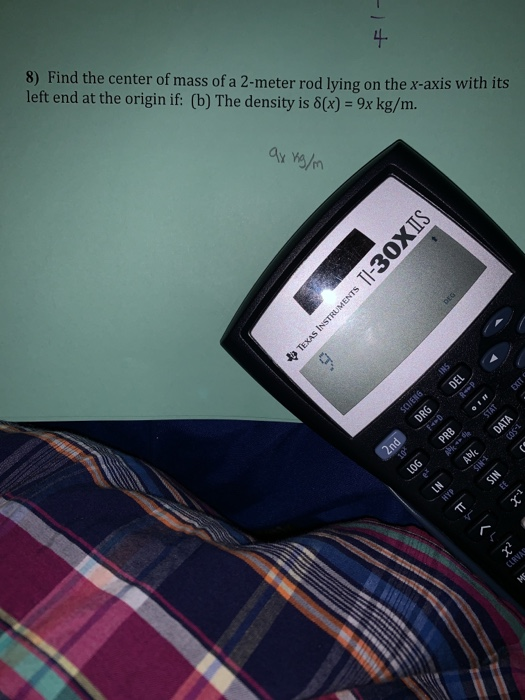 Solved 8) Find the center of mass of a 2-meter rod lying on | Chegg.com