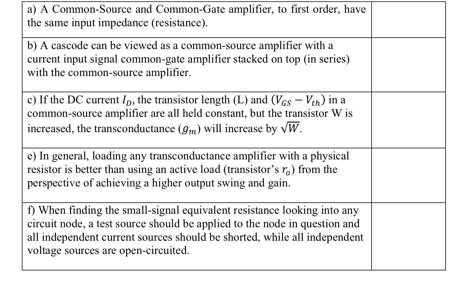 Solved \table[[\table[[a) ﻿A Common-Source and Common-Gate | Chegg.com