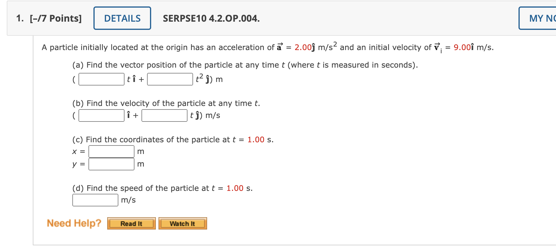 Solved A particle initially located at the origin has an | Chegg.com