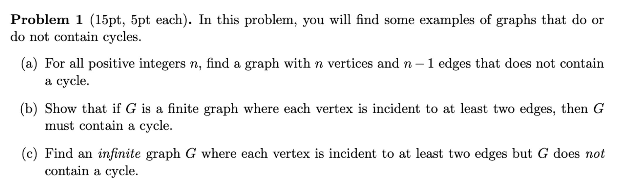 Solved Problem 1 (15pt, 5pt each). In this problem, you will | Chegg.com Solved Problem 1 (15pt, 5pt each). In this problem, you will | Chegg.com
