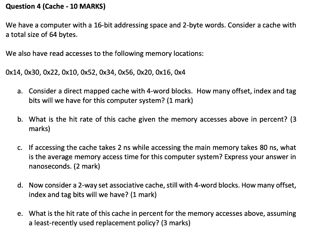Solved We Have A Computer With A 16 Bit Addressing Space And 